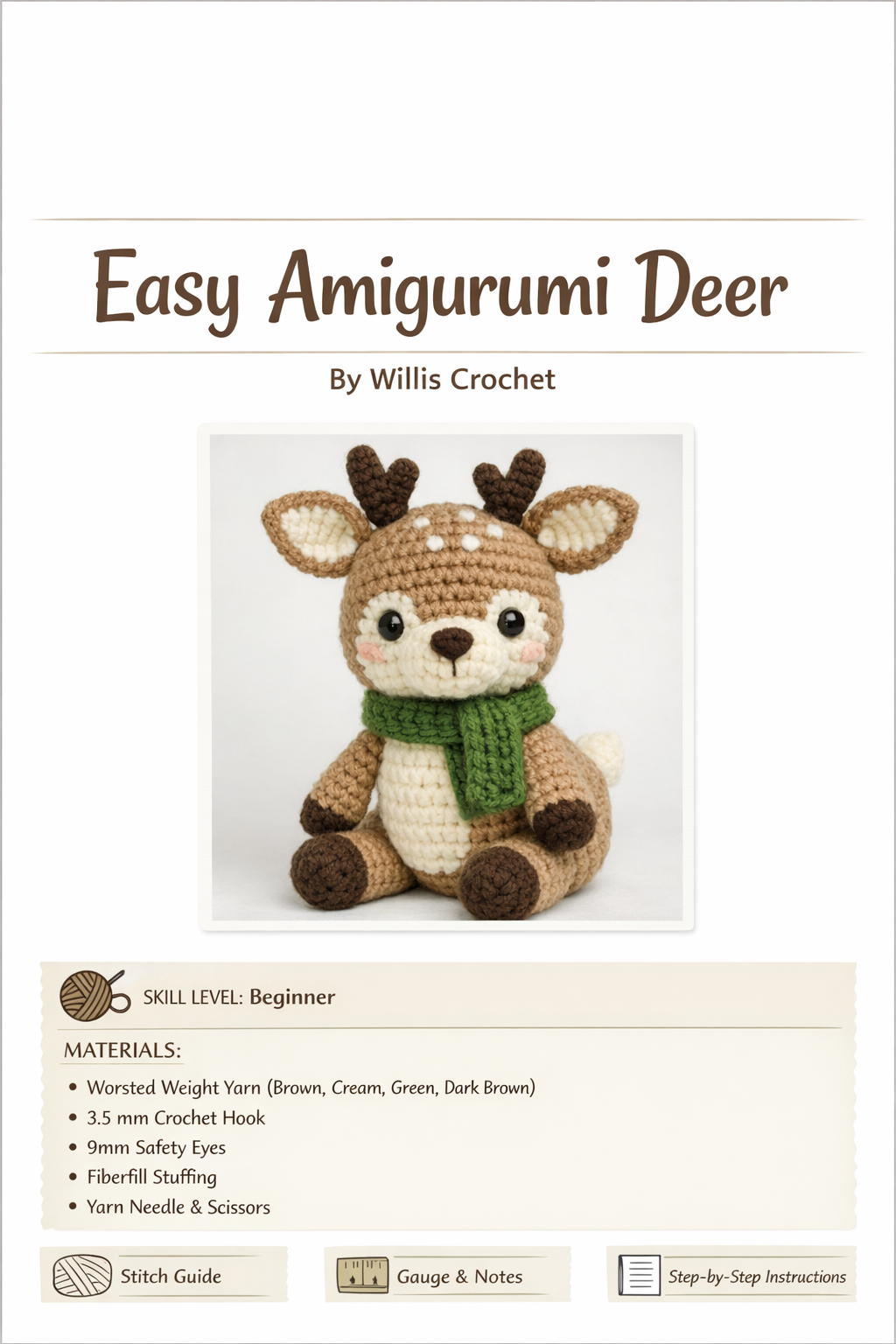 Woodland Friends Amigurumi Crochet Pattern Bundle – 3 Patterns, Instan ...